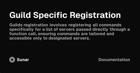 Guild Specific Registration Sunar