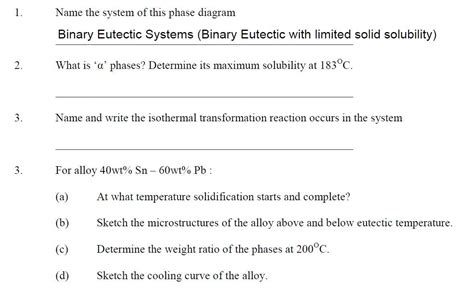 solved based on binary phase diagram given below