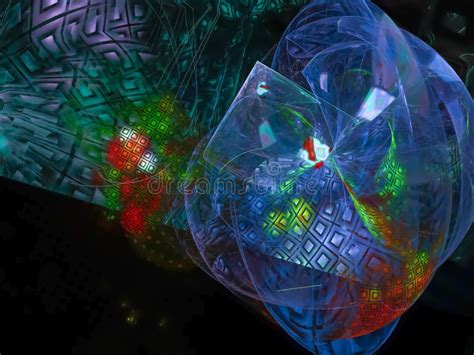 Digital Wave Fractal Curve Dark Frame Texture Power Design Pattern Template Render Concept