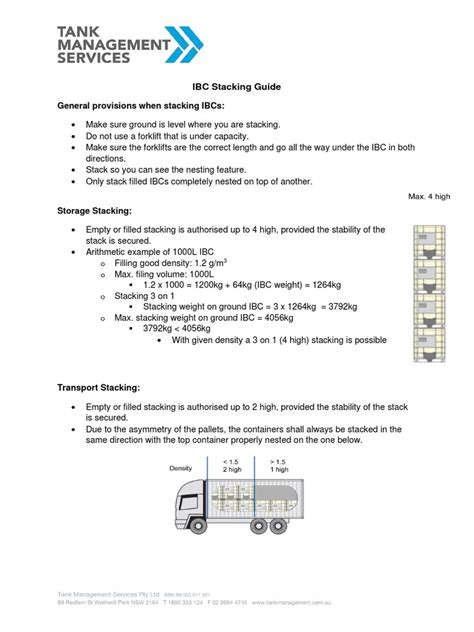 Ibc Stacking Guide 1 Pdf Home And Garden Technology And Engineering