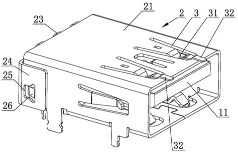 卧式防松usb插座的制作方法