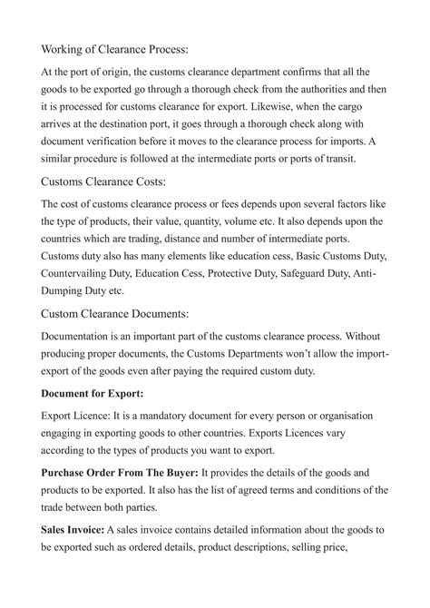 All You Need To Know About Customs Clearancepdf