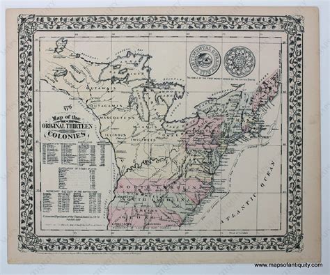 Map Of Colonies In 1776 Original 13 States
