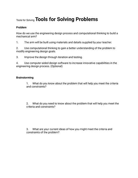Tools For Problem Solving Tools For Solving Tools For Solving Problems Problem How Do We Use