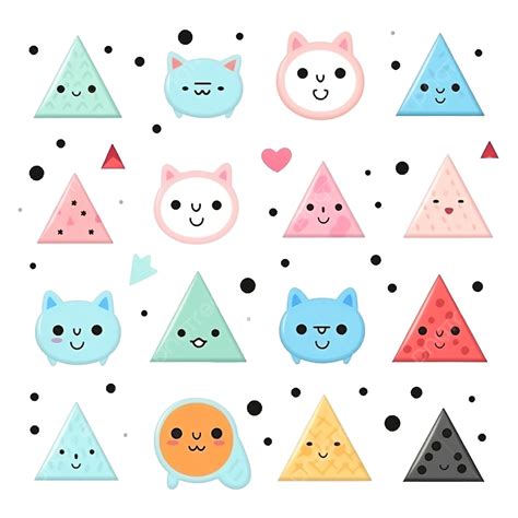 귀여운 귀여운 삼각형 추상 모양 귀엽다 낙서 기하학적 Png 일러스트 및 이미지 에 대한 무료 다운로드 Pngtree