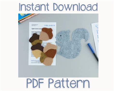Pdf Pattern For Squirrel And Acorn Felt Board Or Flannel Board Circle