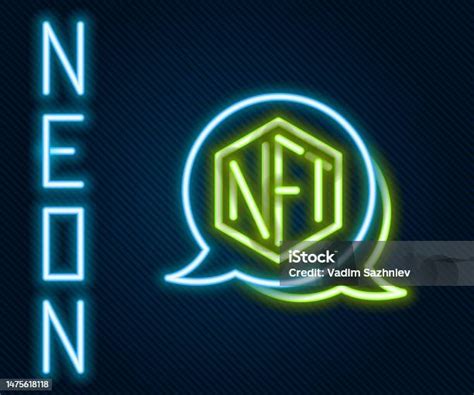 빛나는 네온 라인 Nft 디지털 암호화 아트 아이콘 검은 배경에 고립 비 곰팡이 토큰 다채로운 개요 개념 벡터 개성 개념에 대한 스톡 벡터 아트 및 기타 이미지 Istock