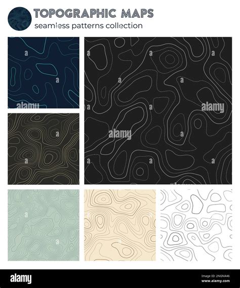 Topographic Maps Appealing Isoline Patterns Seamless Design Modern Tileable Background