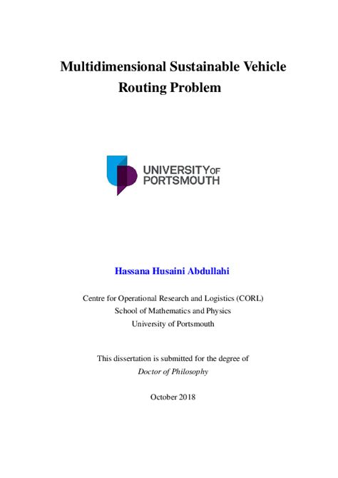 Pdf Multidimensional Sustainable Vehicle Routing Problem