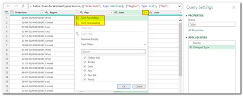 Learn Excel Sort Data In Power Query In Excel