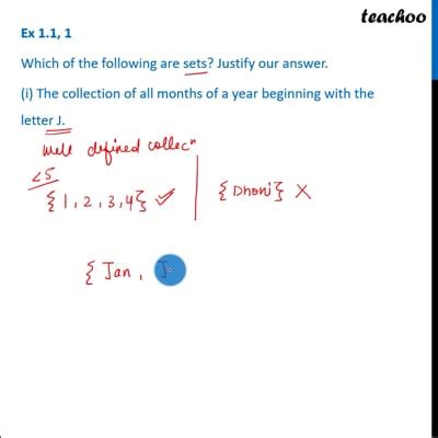 Ex I Class Which Of The Following Are Sets Justify Our