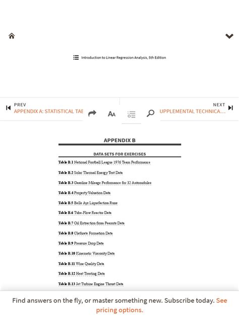 Appendix B Data Sets For Exercises Introduction To Linear