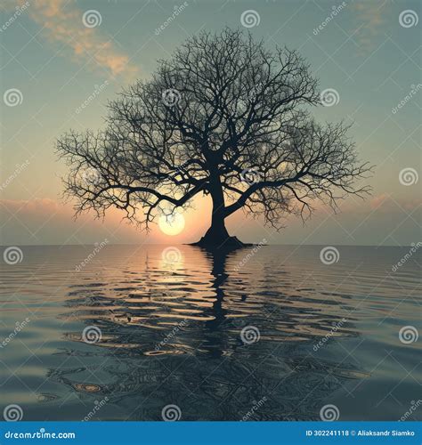A Tree In The Water Stock Photo Image Of Landscape 302241118