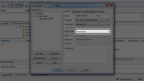 How To Configure A Site In FileZilla Hosted