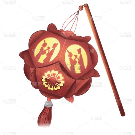 工笔画风七夕情人节元素 灯笼