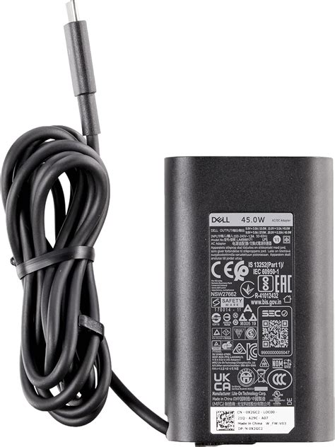 Buy Dell Slim USB C 45 Watt Laptop Charger Type C Power Adapter AC Adapter 1 Meter Cord OEM