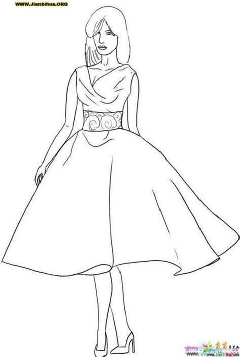 妈妈穿连衣裙简笔画怎么画（流行16张）简笔画图片大全