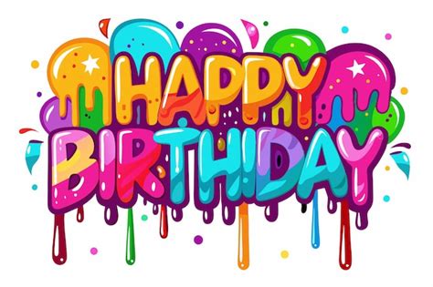 생일 축하 타이포그래피 배너 배경 디자인 프리미엄 Ai 생성 벡터