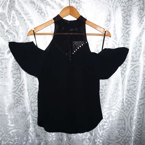 Alc Tops New Alc Rora Cold Shoulder Top Black Nwt Poshmark
