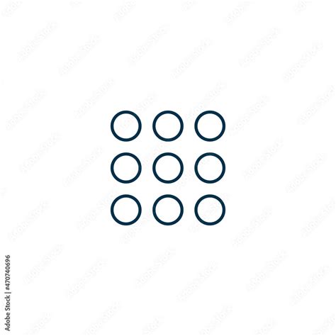 Circle Grid Icon In Flat Style Stock Vector Illustration Isolated On White Background Stock