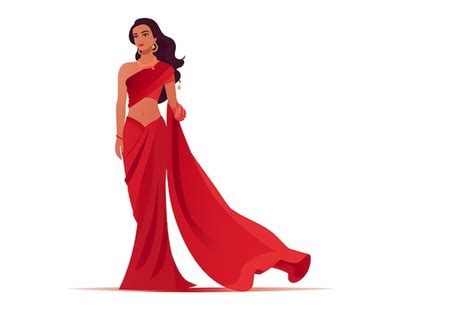 Premium Ai Image Elegant Woman In Red Dress Vector Illustration Isolated On White Background