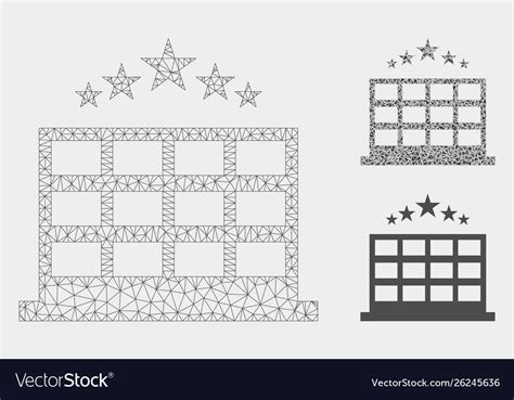 Hotel Mesh 2d Model And Triangle Mosaic Royalty Free Vector