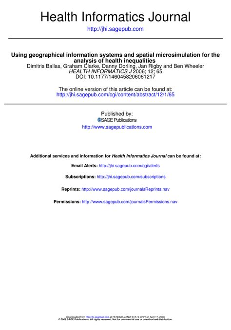 Pdf Using Geographical Information Systems And Spatial