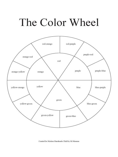 2025 Color Wheel Chart Template Fillable Printable Pdf And Forms