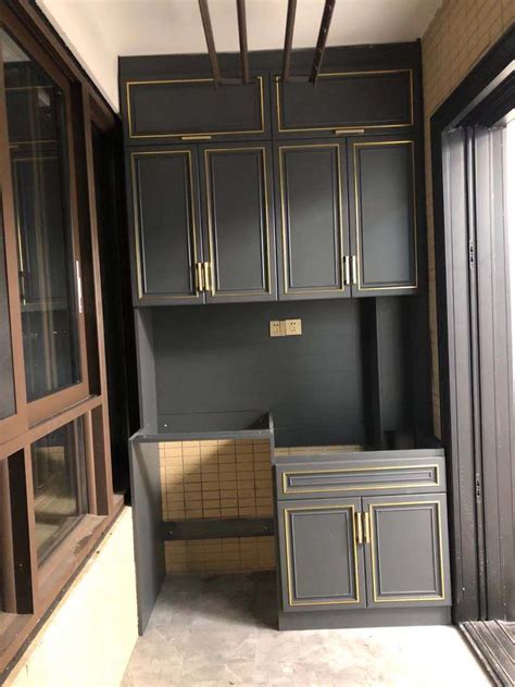 全铝阳台柜系列全铝阳台柜定制 全铝阳台洗衣柜 全铝阳台柜铝型材 铝师傅全铝家居
