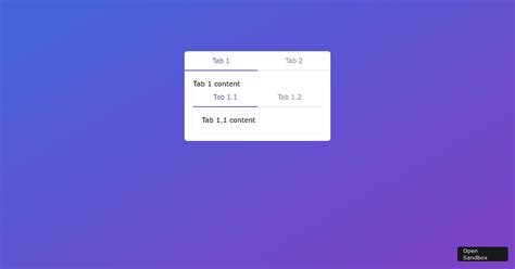 Nested Tabs Codesandbox
