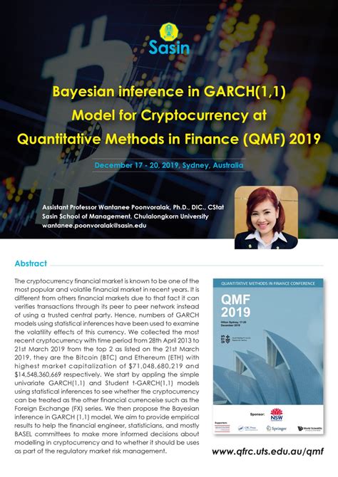 Bayesian Inference In Garch 1 1 Model For Cryptocurrency At Quantitative Methods In Finance