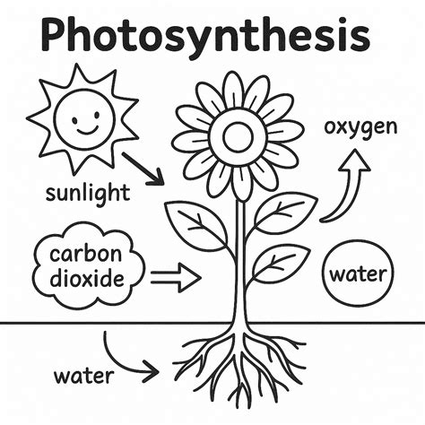 Coloring Photosynthesis Pages Drawing Printable Science Worksheet Color