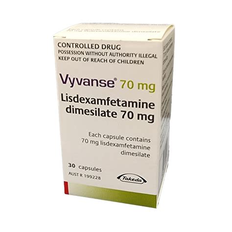 Vyvanse 70mg Capsules 30 Authority Script Lisdexamfetamine