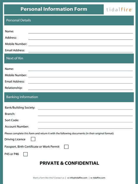 Printable Basic Personal Information Form Templates Fillable Hot Sex Picture