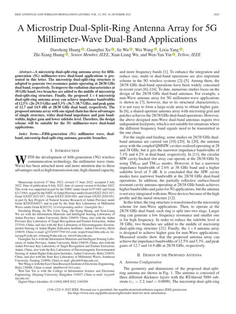 a microstrip dual split ring antenna array for 5g millimeter wave dual