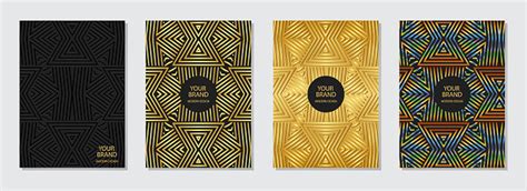 표지 디자인 세트 수직 템플릿 기하학적 황금 3d 패턴 엠보싱 배경의 민족 빈티지 컬렉션 0명에 대한 스톡 벡터 아트 및 기타 이미지 Istock