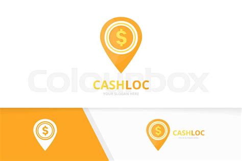 Vector Coin And Map Pointer Logo Combination Money And Gps Colourbox