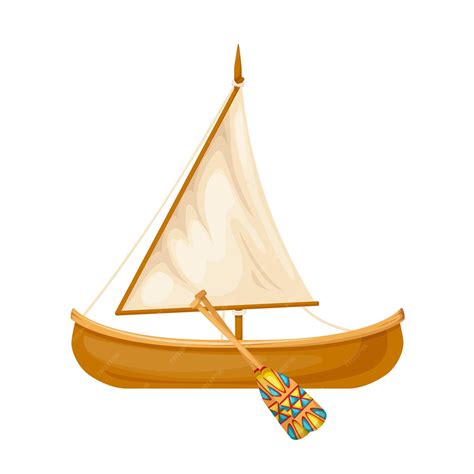Barco De Vela Tradicional De Madera Con Remos Agua Mar Tipo De