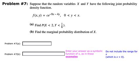 Solved Oblem Suppose That The Random Variables X And Y Chegg
