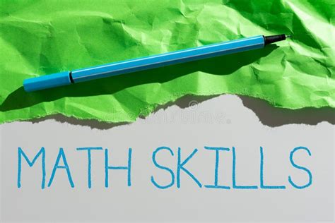 Hand Writing Sign Math Skills Word Written On Starting To Learn How To Count Numbers Add Divide