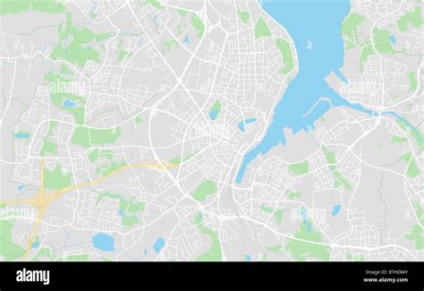 Kiel Germany Printable Street Map In Classic Style Colors With All