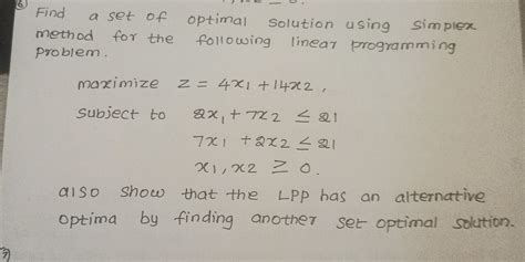 solved 6 ﻿find a set of optimal solution using simplex