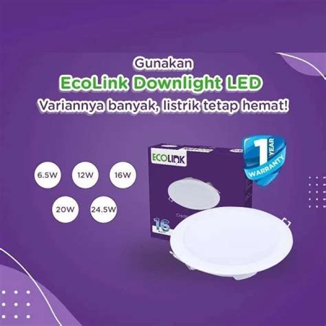 Jual Ecolink Lampu Led Panel Downlight Down Light W Watt W Watt Garansi Tahun Di Seller