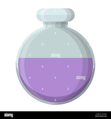 Round Flask With Purple Liquid For Laboratory And Chemistry Applications Stock Vector Image