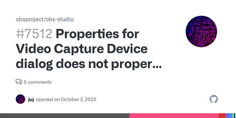 Properties For Video Capture Device Dialog Does Not Properly Match To