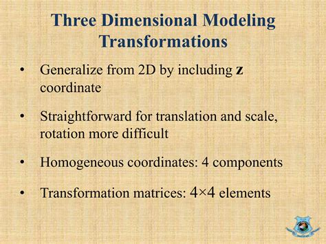 3d Transformation In Computer Graphics Pptx 3 D Graphics Computer Software And Applications