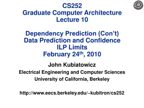 Ppt John Kubiatowicz Electrical Engineering And Computer Sciences University Of California