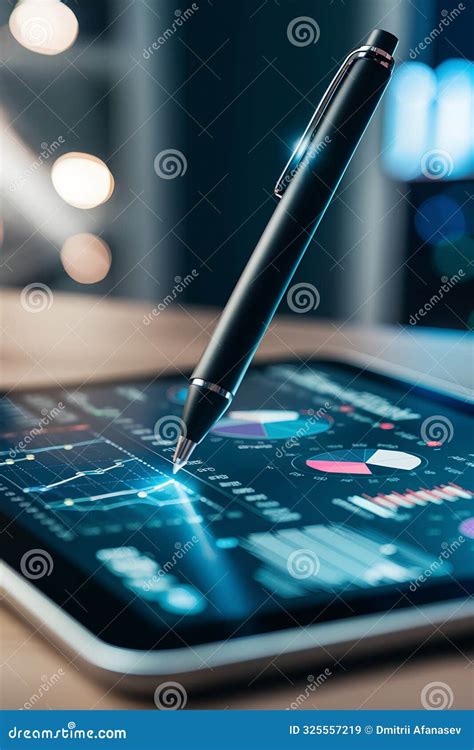 Interactive Business Intelligence Dashboard In Modern Office Stock Illustration Illustration