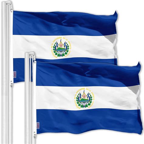 G128 2 Pack El Salvador El Salvadoran Flag 3x5 Ft Liteweave Pro