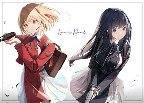 Nishikigi Chisato And Inoue Takina Lycoris Recoil Drawn By Mayogii